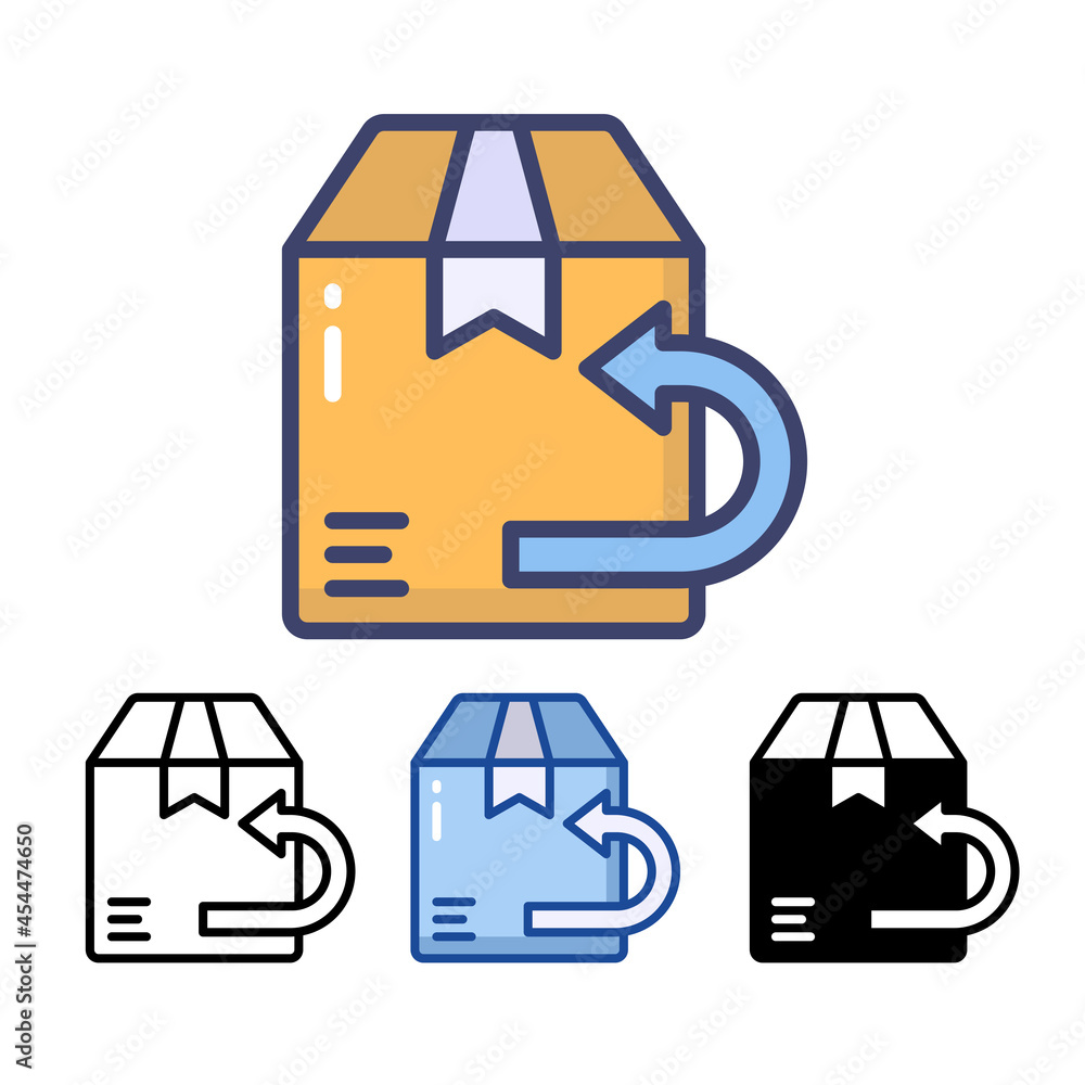 Return box icon symbol, Pictogram flat design for apps and websites ...