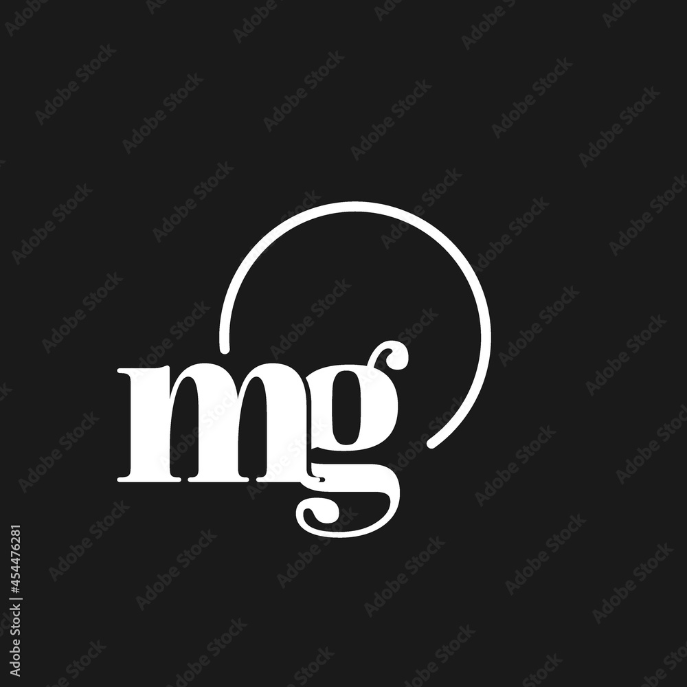 MG logo initials monogram with circular lines, minimalist and clean ...
