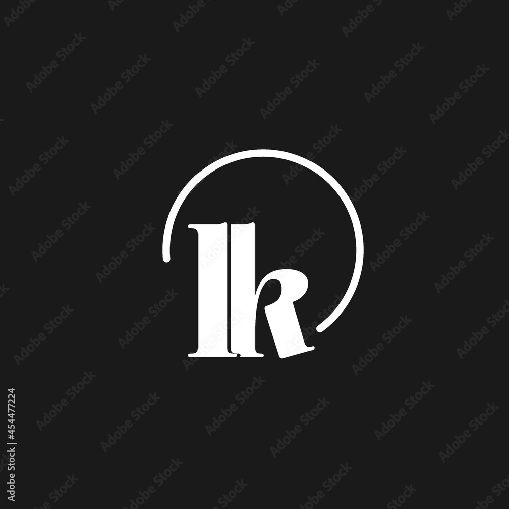 LK logo initials monogram with circular lines, minimalist and clean ...