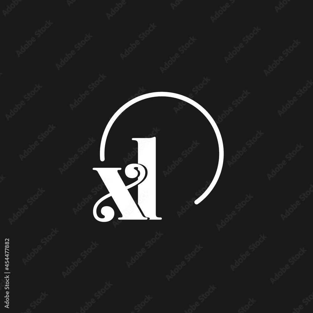 XL logo initials monogram with circular lines, minimalist and clean ...