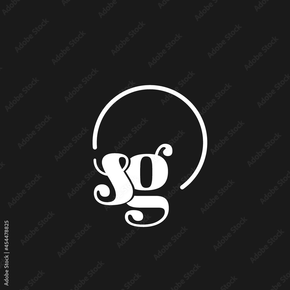 SG logo initials monogram with circular lines, minimalist and clean ...