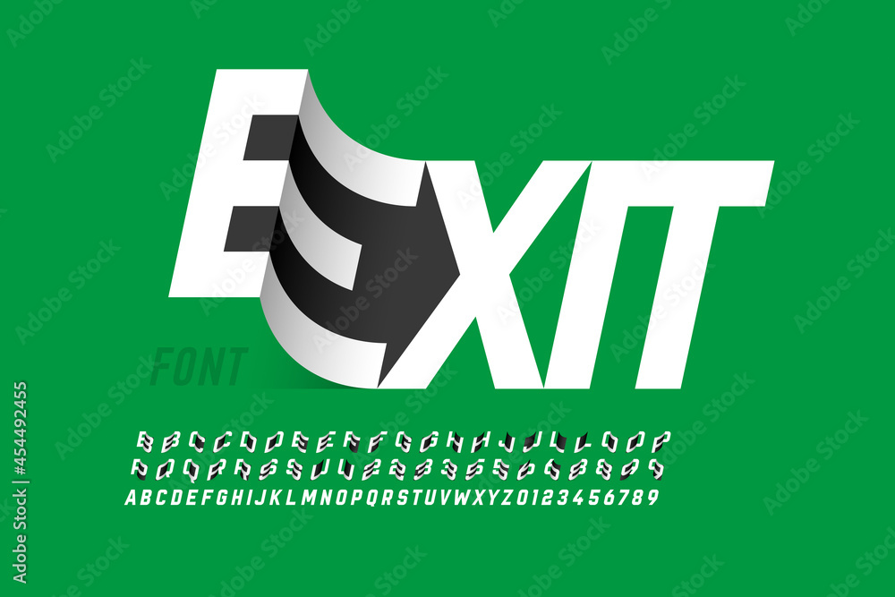 Modern font design with some alternate letters, alphabet and numbers ...