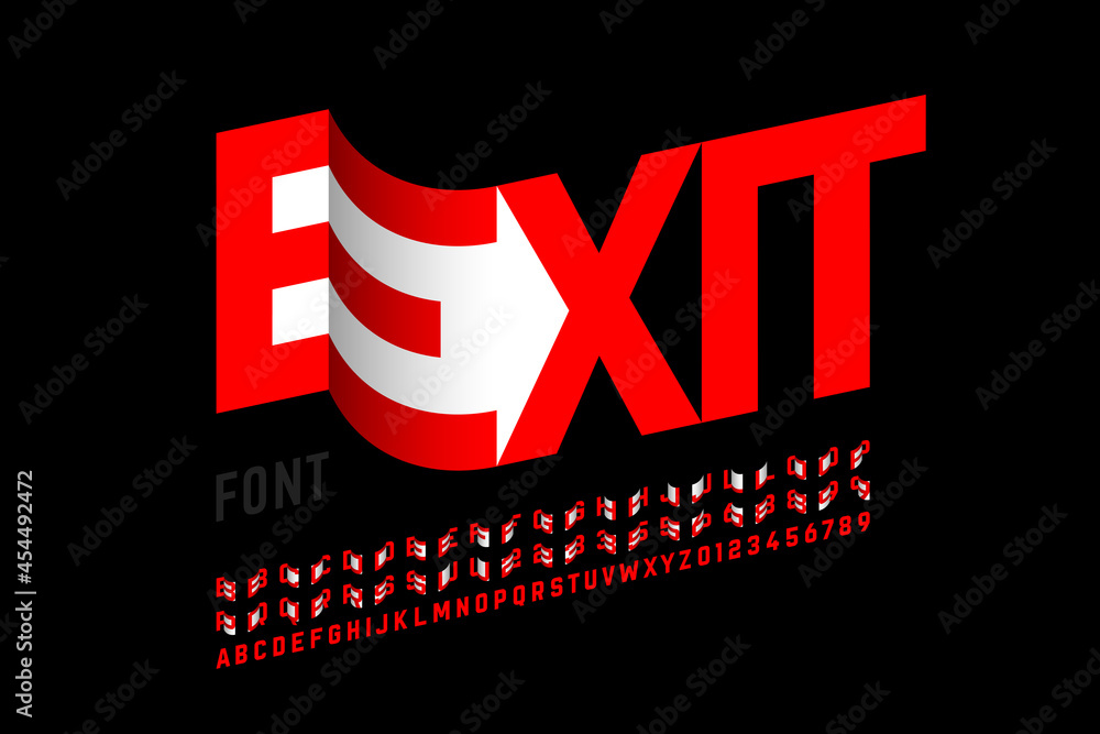 Modern font design with some alternate letters, alphabet and numbers ...