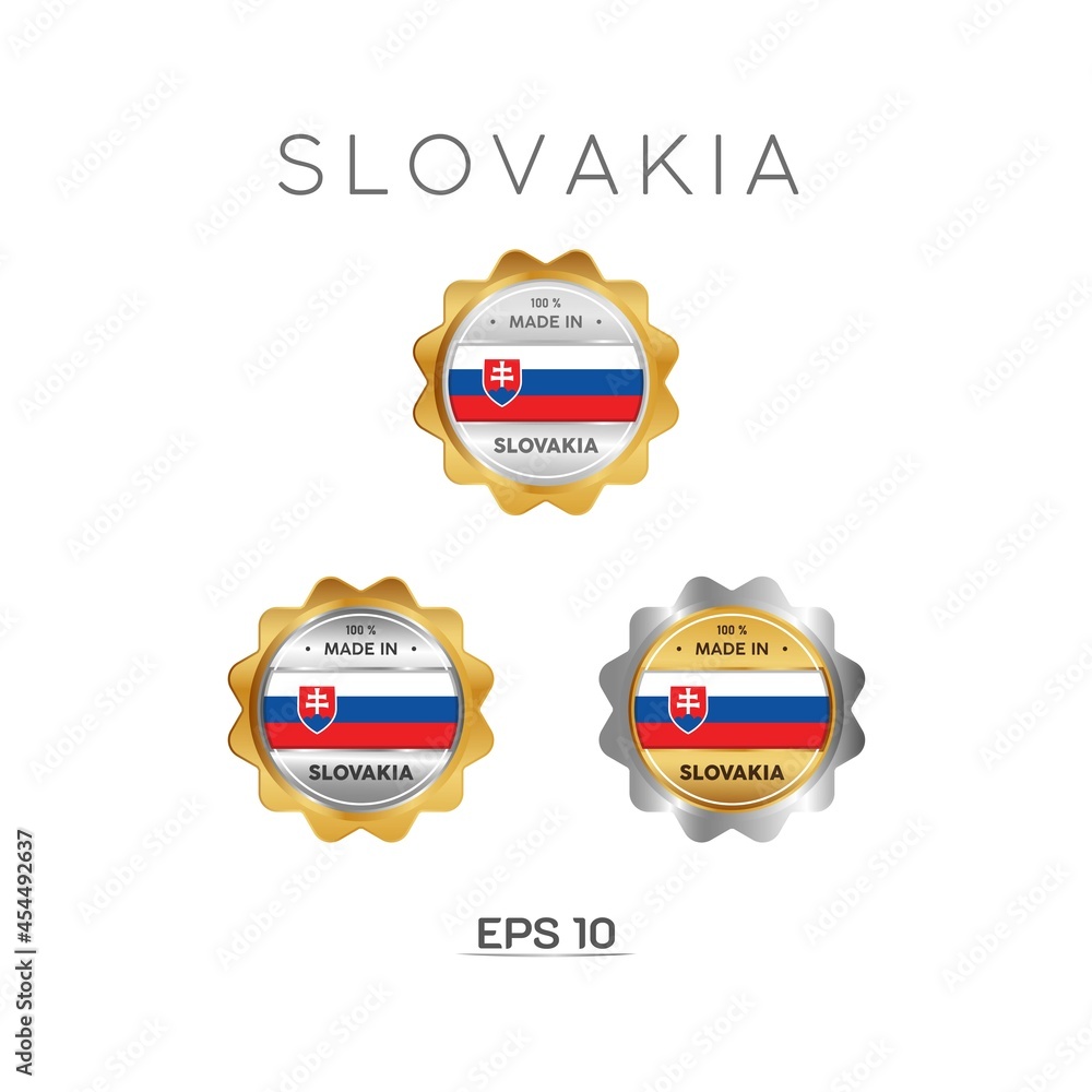 Vecteur Stock Made in Slovakia Label, Stamp, Badge, or Logo. With The ...