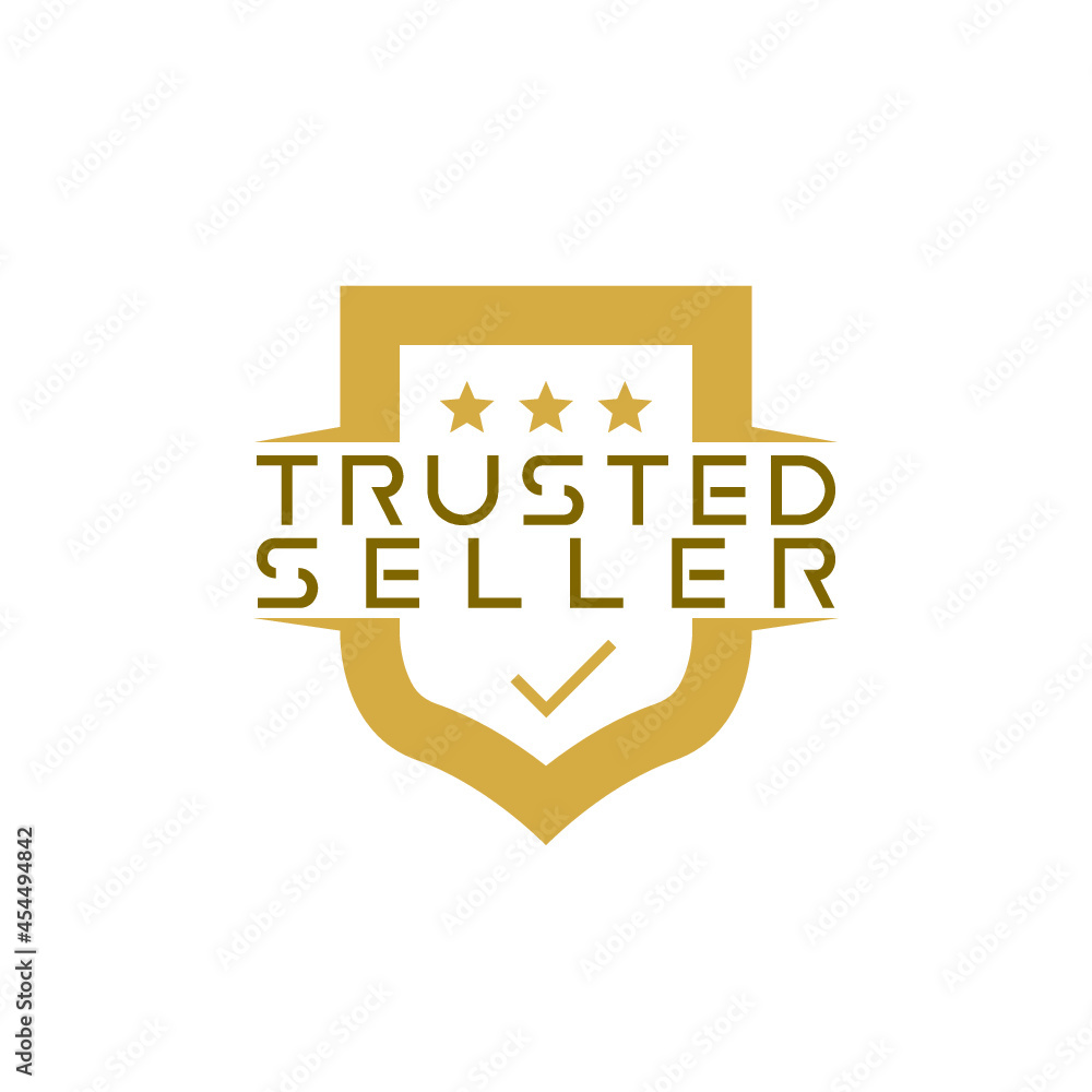 Trusted Seller Logo Design isolated on white background Stock Vector ...