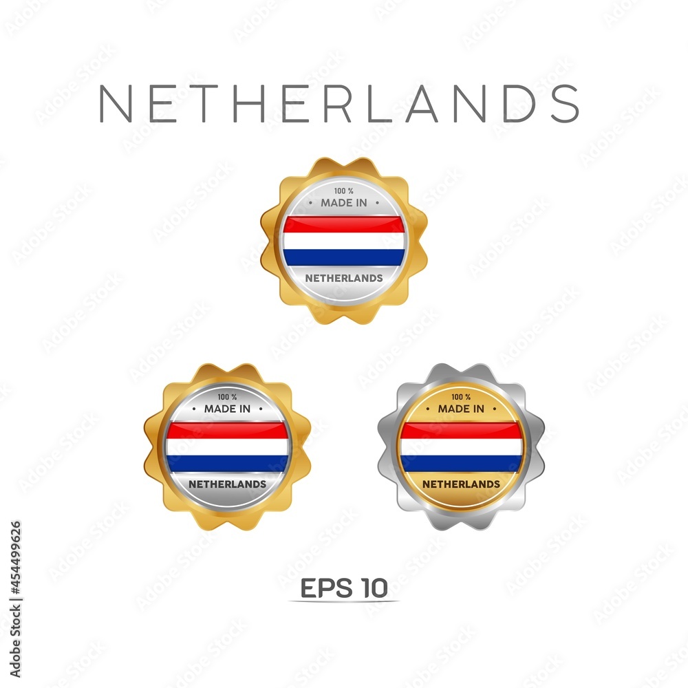 Made in Netherlands Label, Stamp, Badge, or Logo. With The National ...