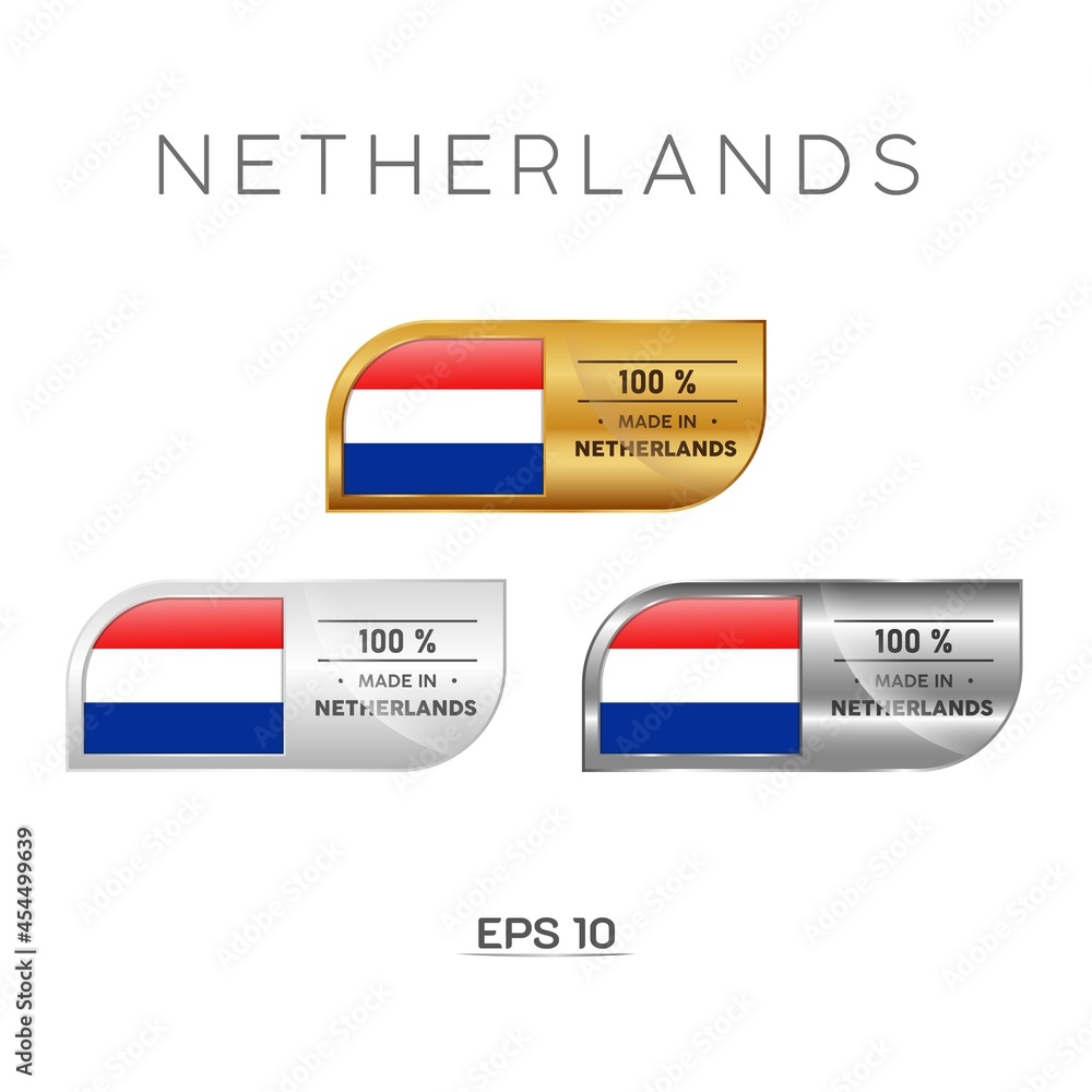Made in Netherlands Label, Stamp, Badge, or Logo. With The National ...