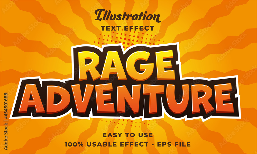 editable rage adventure vector text effect with modern style Stock ...