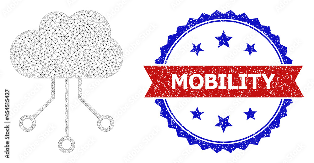 Mobility unclean stamp seal, and cloud connections icon triangular ...