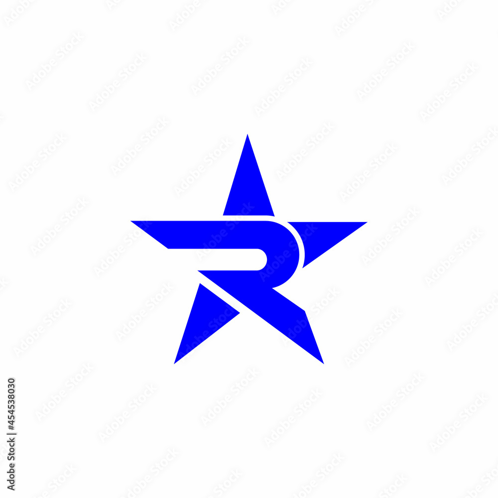 letter R star logo icon template simple Stock Vector | Adobe Stock