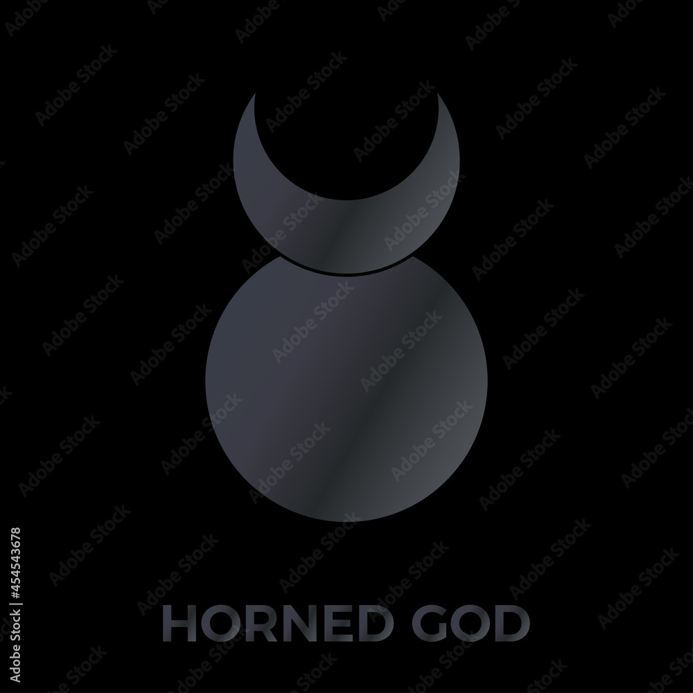 Horned god sign. Occult Symbol of the Sun and the Moon. Esoteric ...