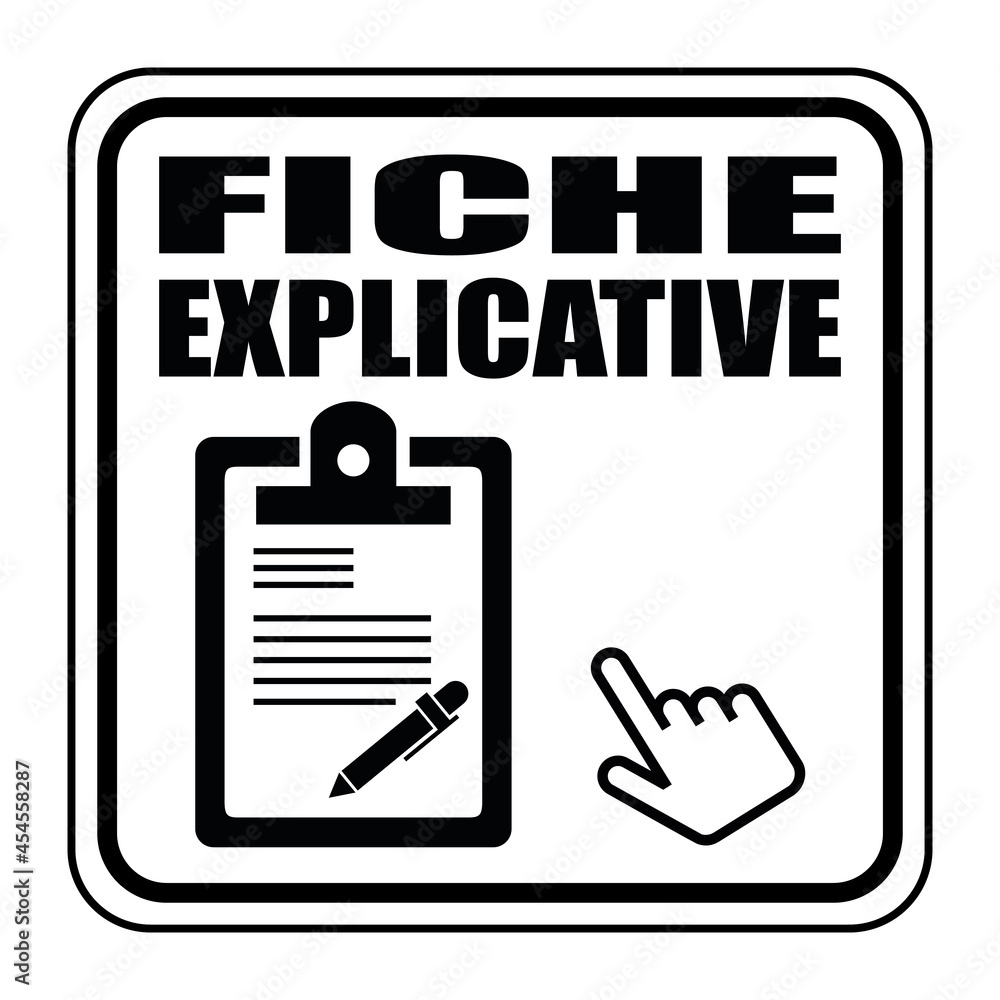 Vetor de Logo fiche explicative. do Stock | Adobe Stock