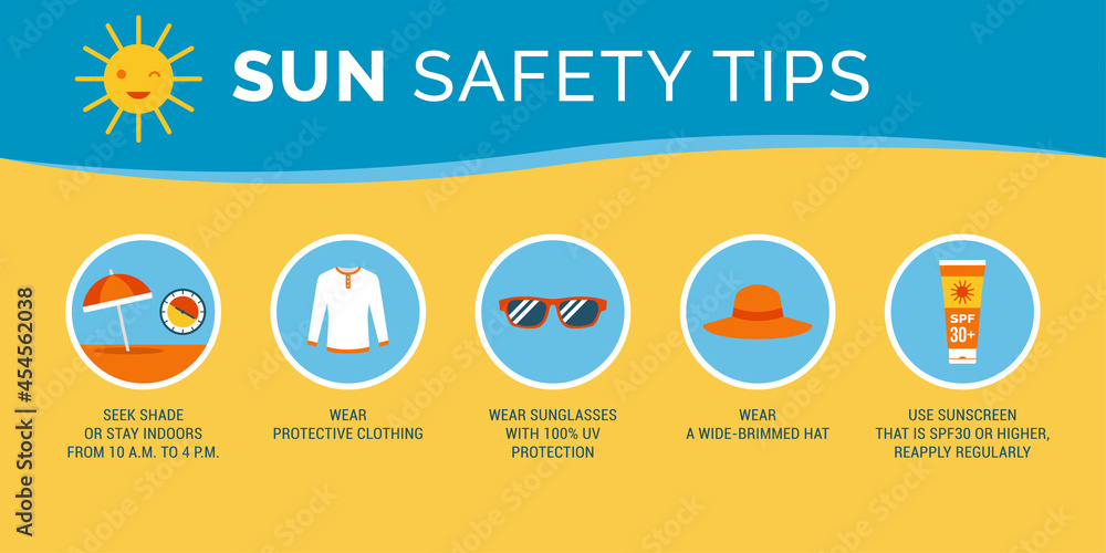 Summer Sun Safety Tips Stock Vector Adobe Stock