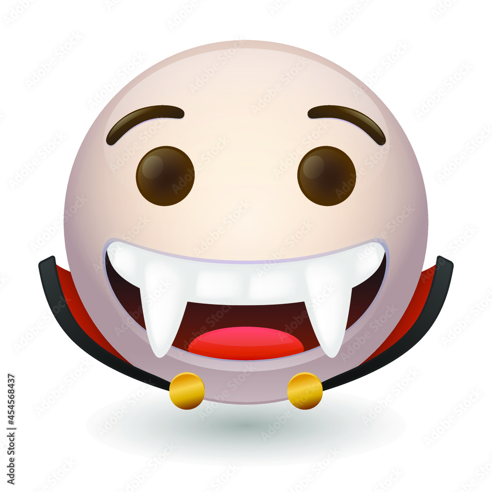 Vampire Dracula Emoji Icon Illustration Sign. Halloween Creature Vector ...