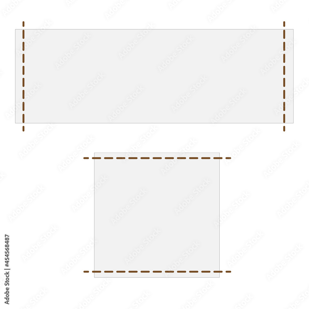 Blank fabric labels on white background. Clothe tag sign. Clothing ...