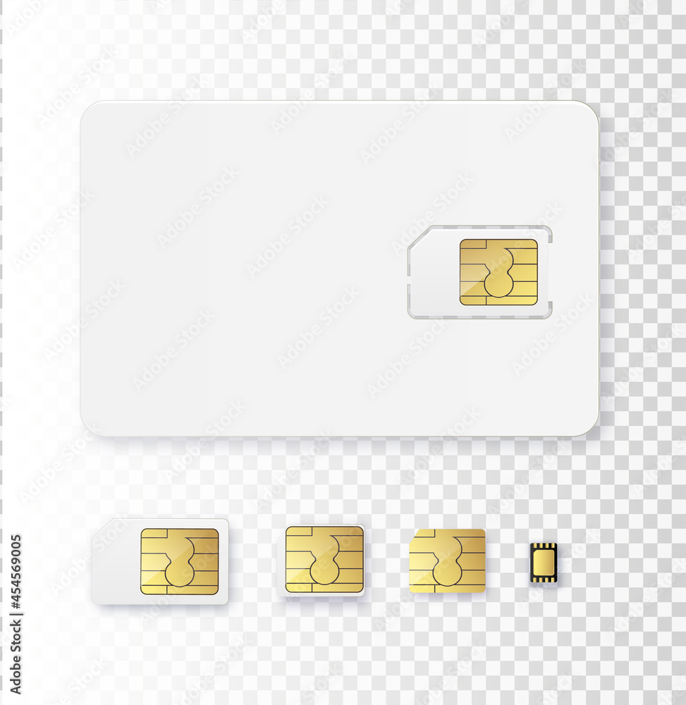Sim card object realistic icon vector. Simcard isolated 3d design gsm ...