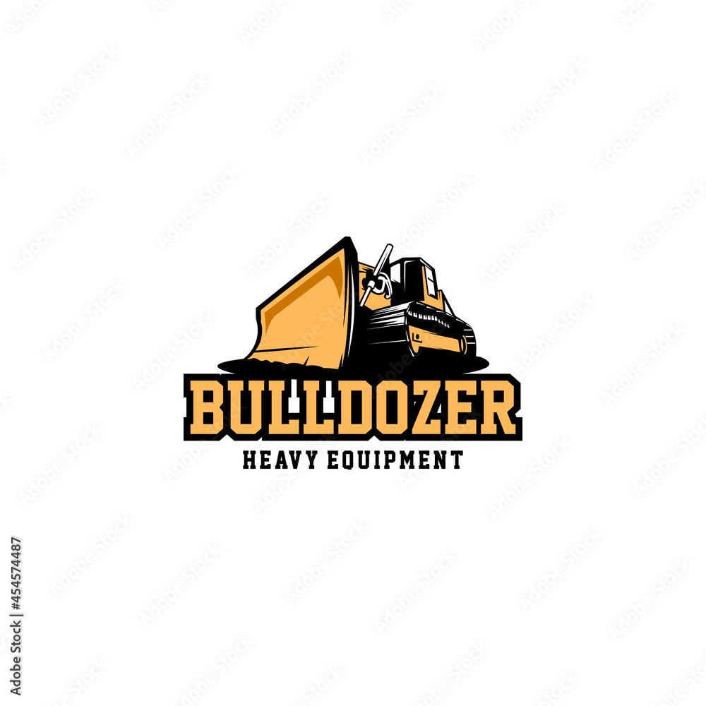 bulldozer heavy equipment logo vector Stock Vector | Adobe Stock