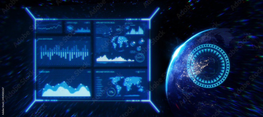 Planet Earth from space at night. Elements of this image furnished by ...