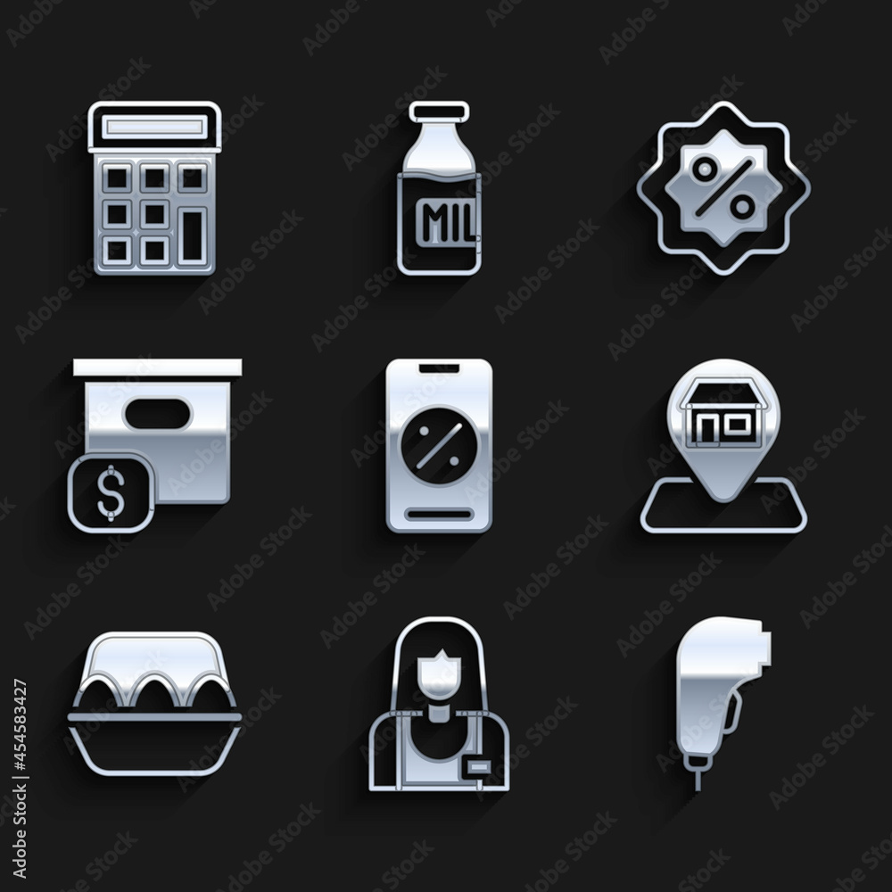 Set Percent discount and mobile, Seller, Scanner scanning bar code ...