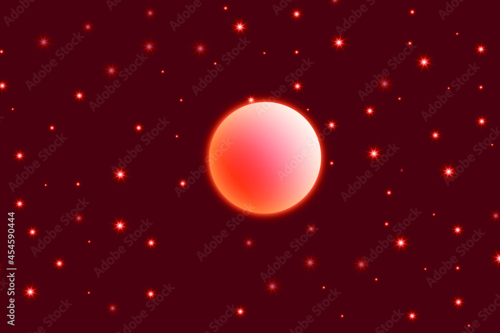 Red galaxy abstract background space with stars cosmic vector ...