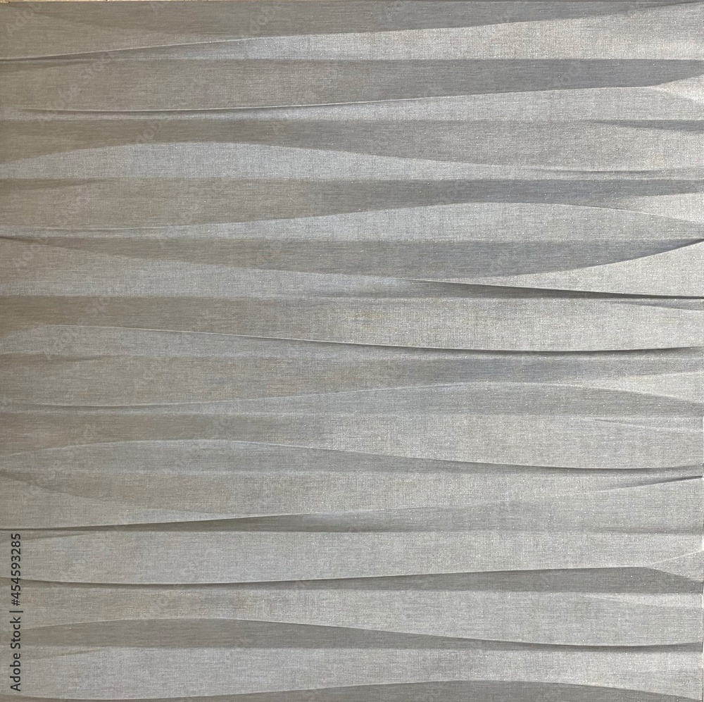Silver sparkling 3D wall panel texture with horizontal curve lines ...
