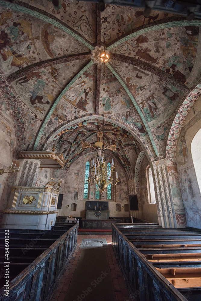 Church paintings from the 1400s in the church Härkeberga kyrka from the ...