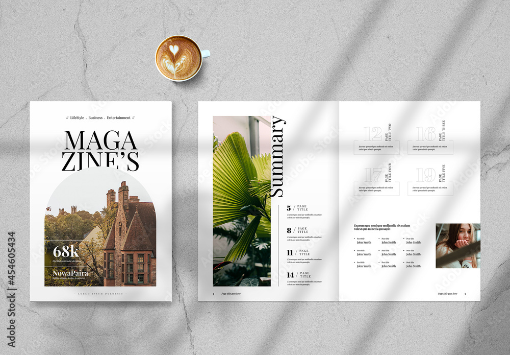 Minimalist Magazine Booklet Template Stock Template | Adobe Stock
