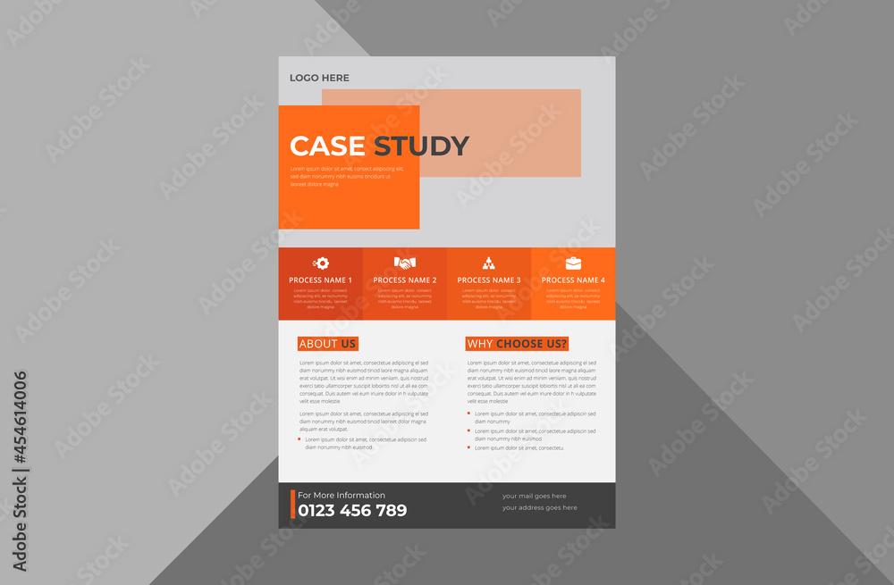 case study flyer design template. case study cover poster leaflet ...