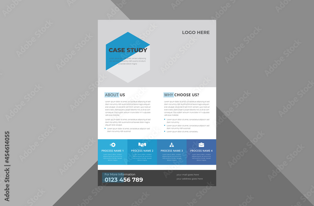 case study flyer design template. case study cover poster leaflet ...