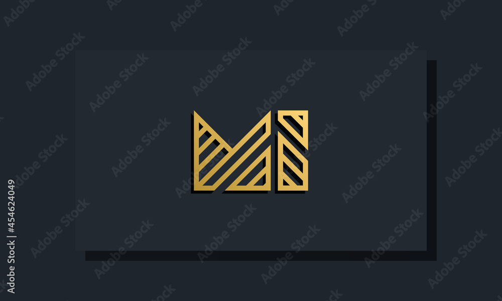 Elegant line art initial letter MI logo. Stock Vector | Adobe Stock