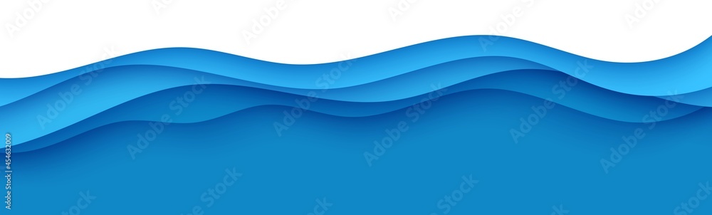 Wavy border in paper cut style. 3d abstract background with cut out ...