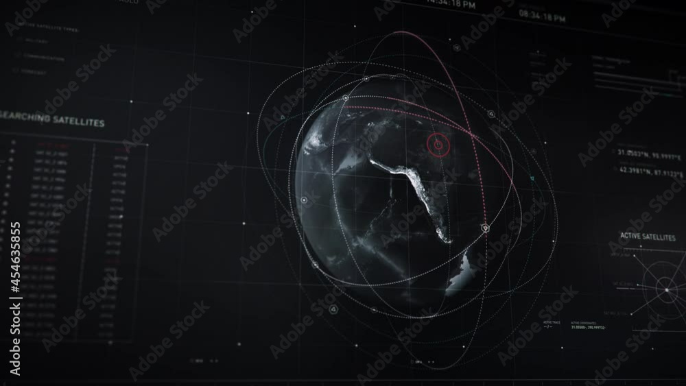 Digital Earth Analysis Network Displays Location Tracking On Territory ...