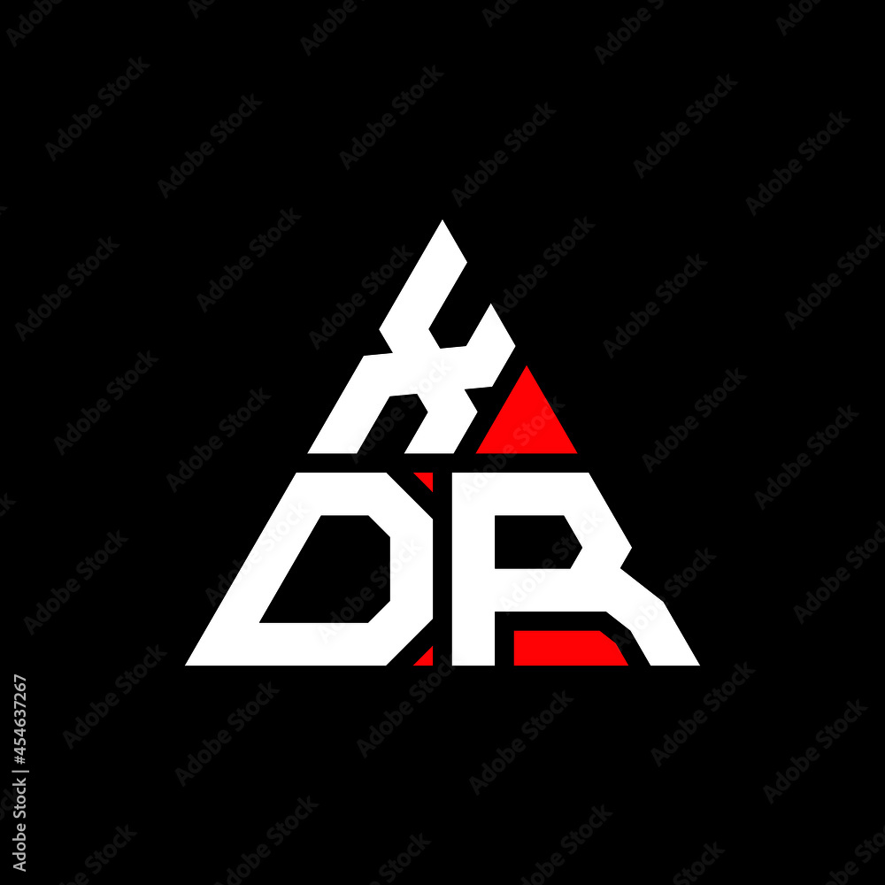 XDR triangle letter logo design with triangle shape. XDR triangle logo ...