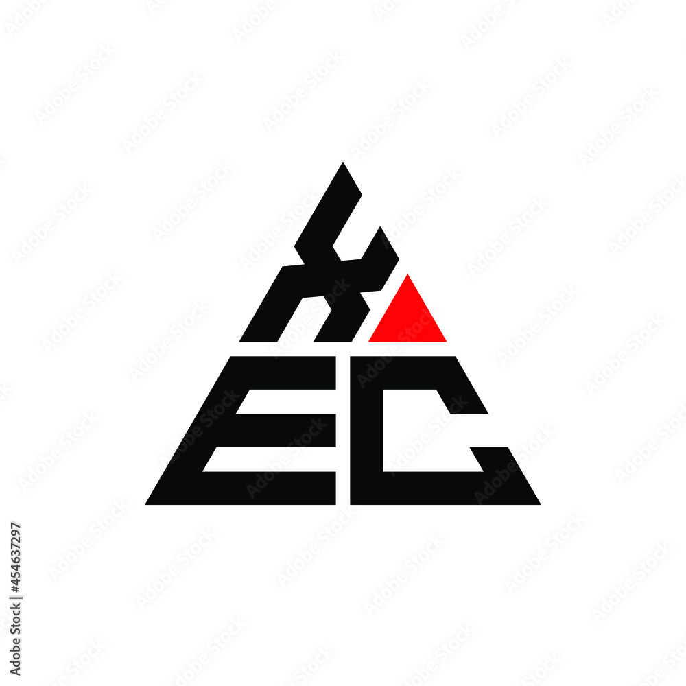 XEC triangle letter logo design with triangle shape. XEC triangle logo ...