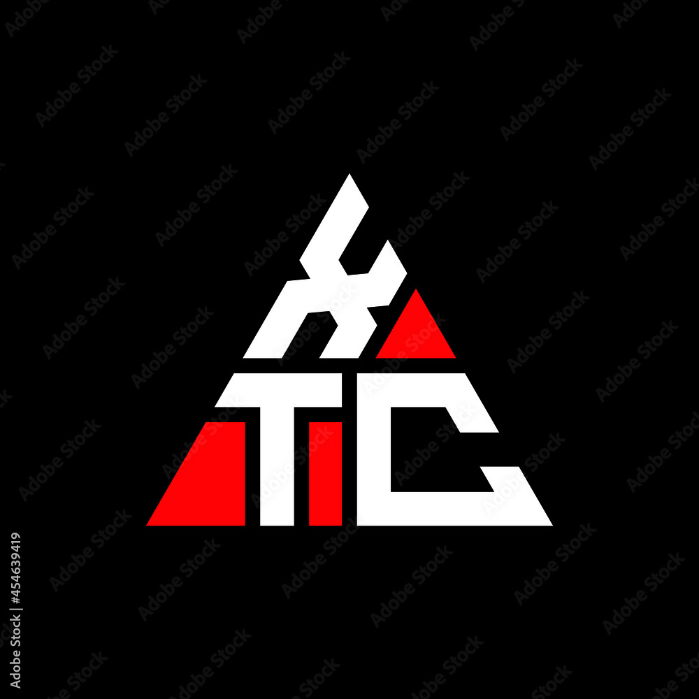 XTC triangle letter logo design with triangle shape. XTC triangle logo ...