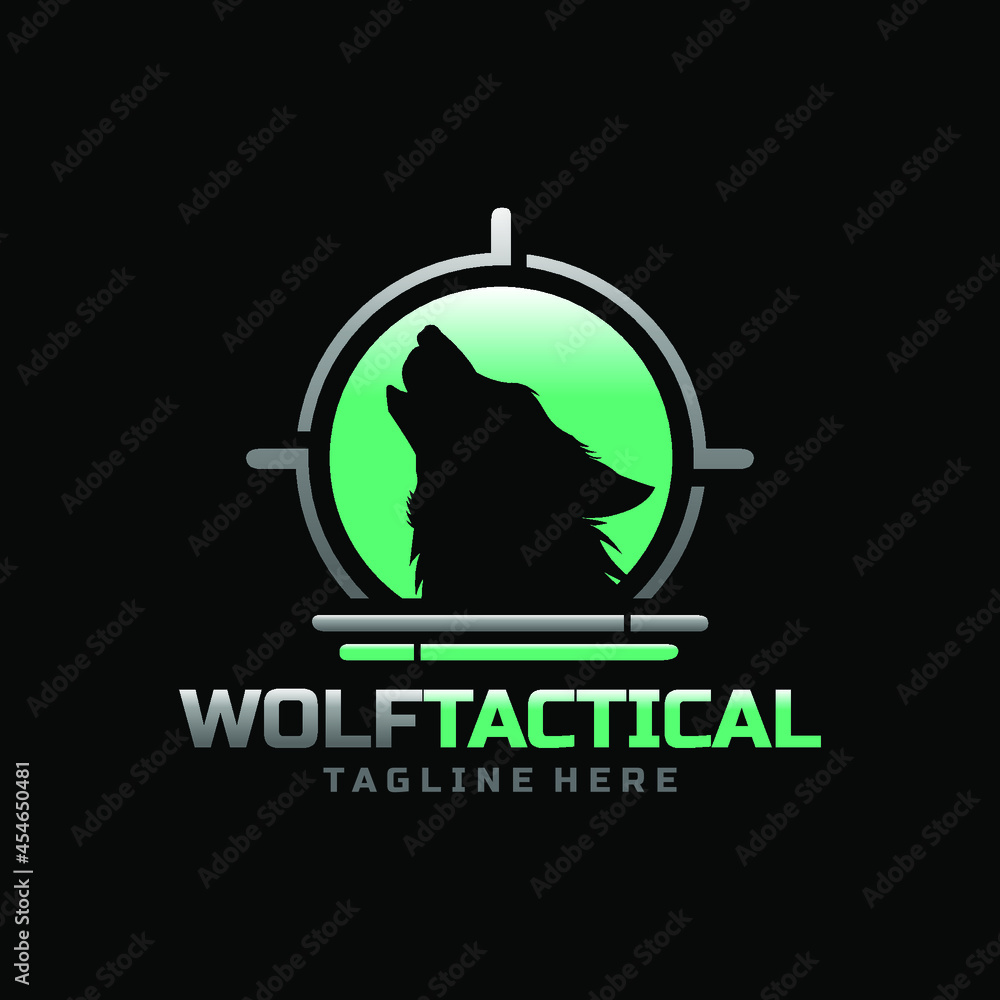 wolf tactical silhouette logo design vector Stock Vector | Adobe Stock