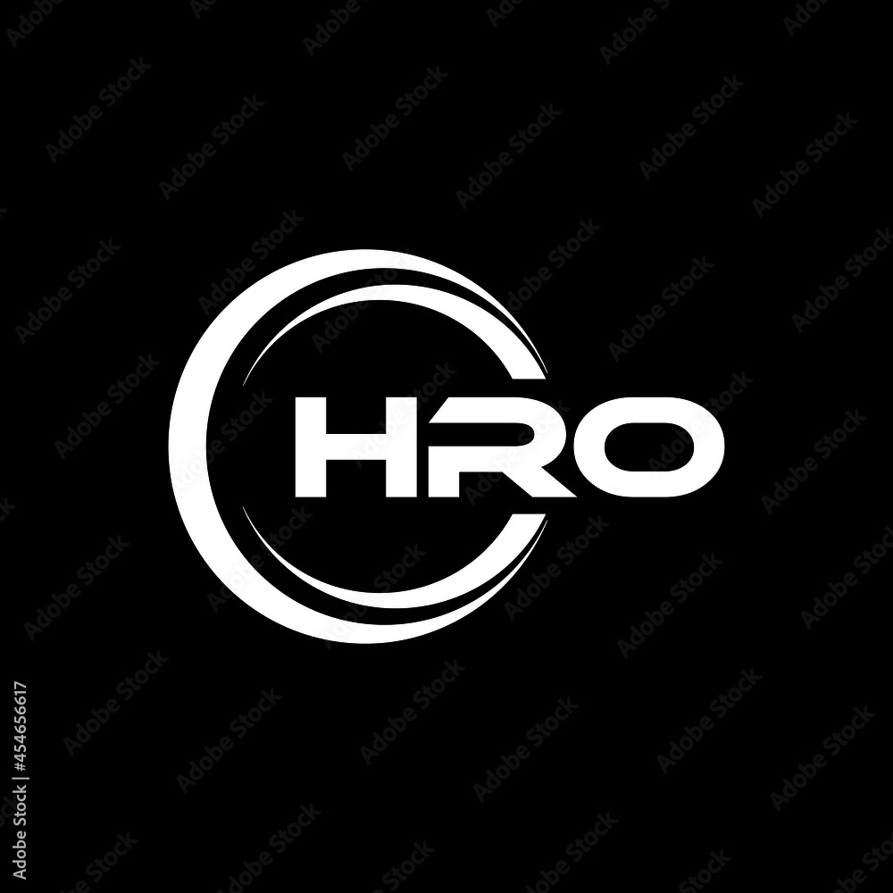 HRO letter logo design with black background in illustrator, vector ...