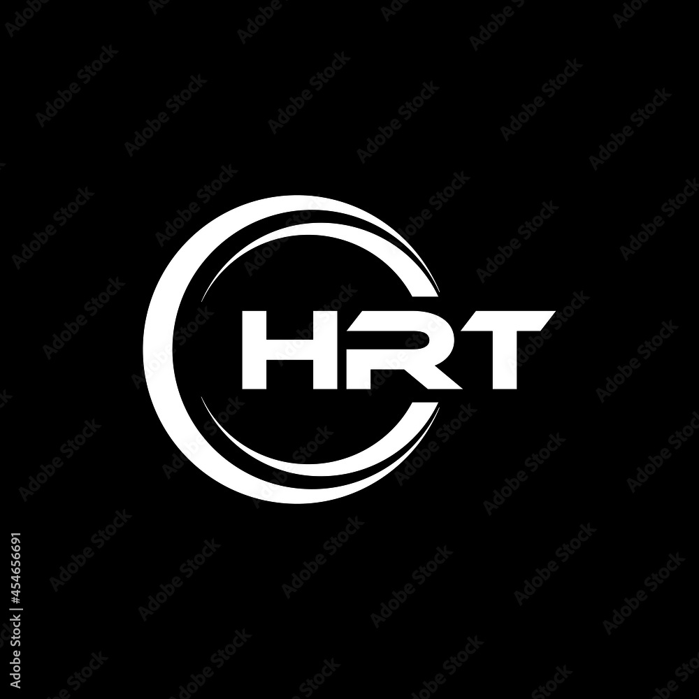 HRT letter logo design with black background in illustrator, vector ...