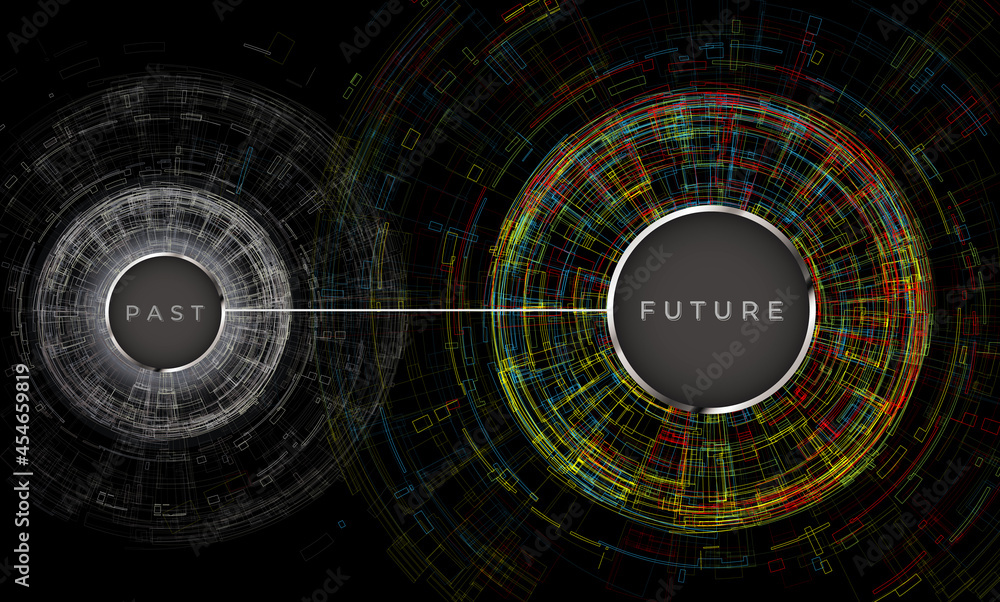 Past and present - Background Abstract design circuit elements ...