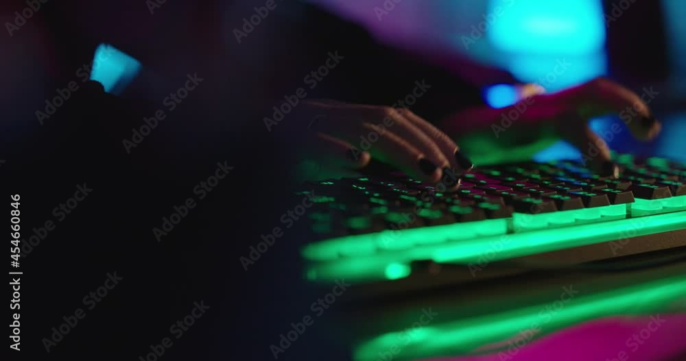 computer hands typing on keyboard hacking data on internet cyber crime information hack by ...