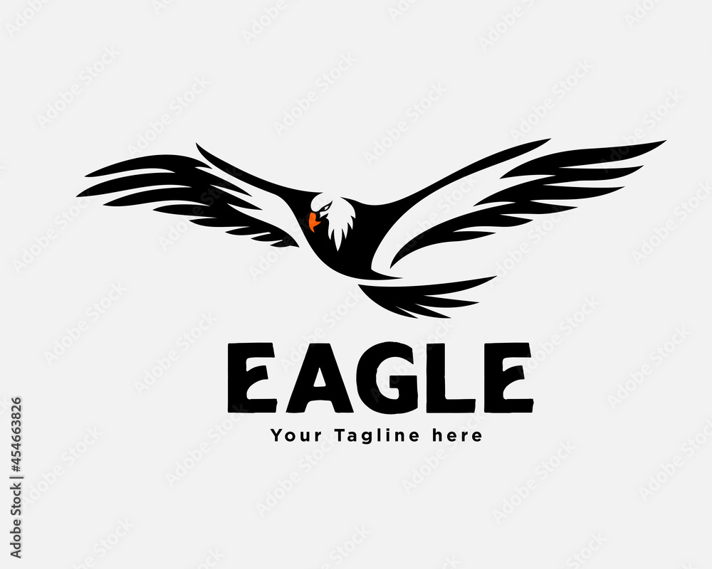 eagle fly expanded wings logo template illustration inspiration Stock ...