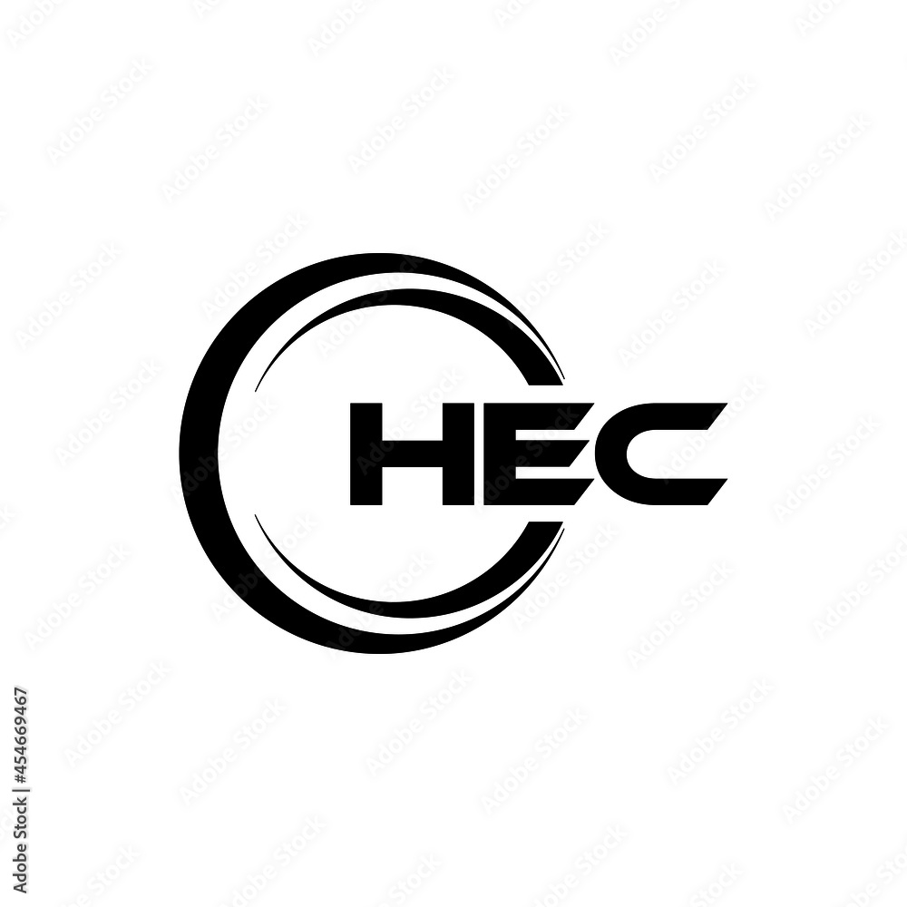 HEC letter logo design with white background in illustrator, vector ...