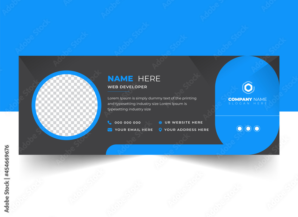 Professional Email Signature Template Design Stock Vector | Adobe Stock