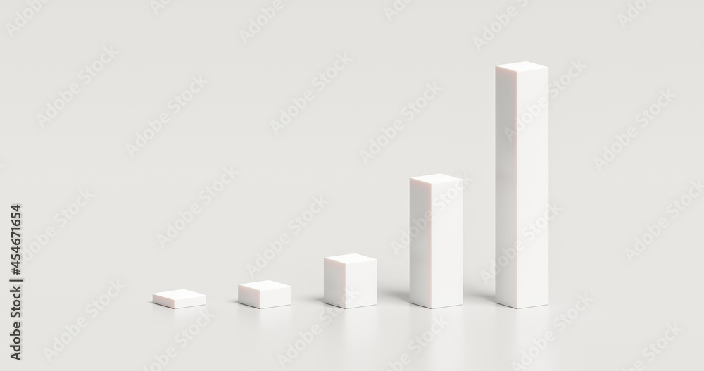 White graph chart 3d illustration design element of business ...