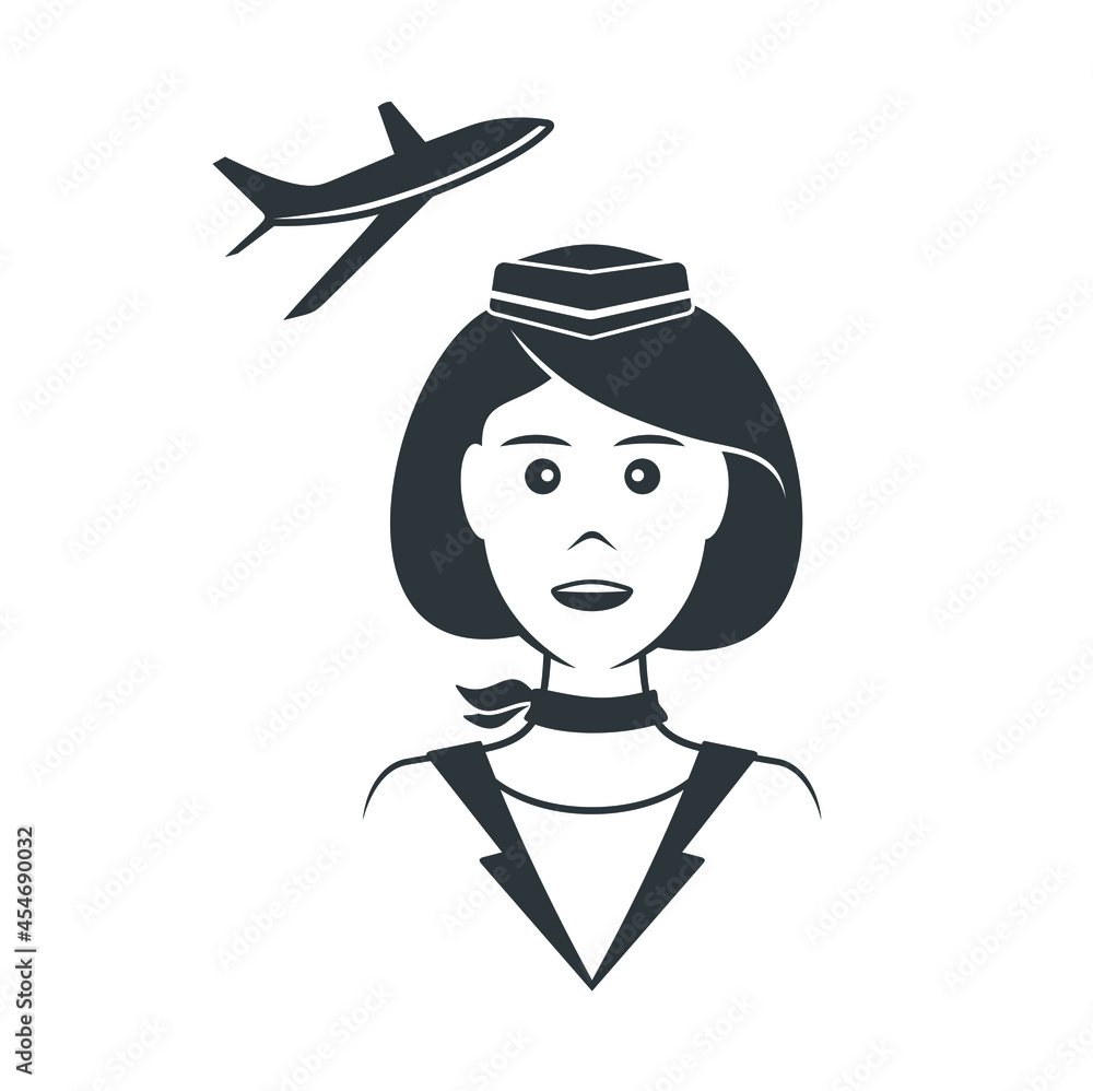 Air Hostess Clipart Black And White