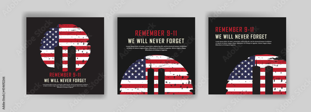 Social media post template to commemorate the September 11 attacks ...