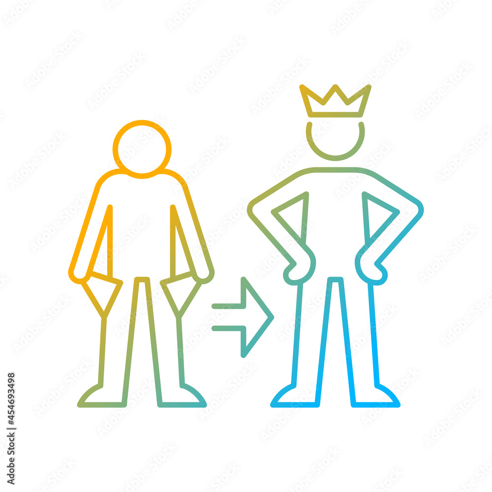 Change motivation gradient linear vector icon. Improve life. Intrinsic ...