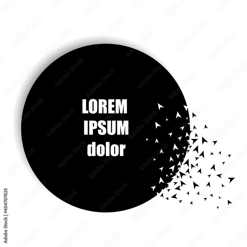 Vecteur Stock Broken circle, abstract vector. Banner with broken shapes ...