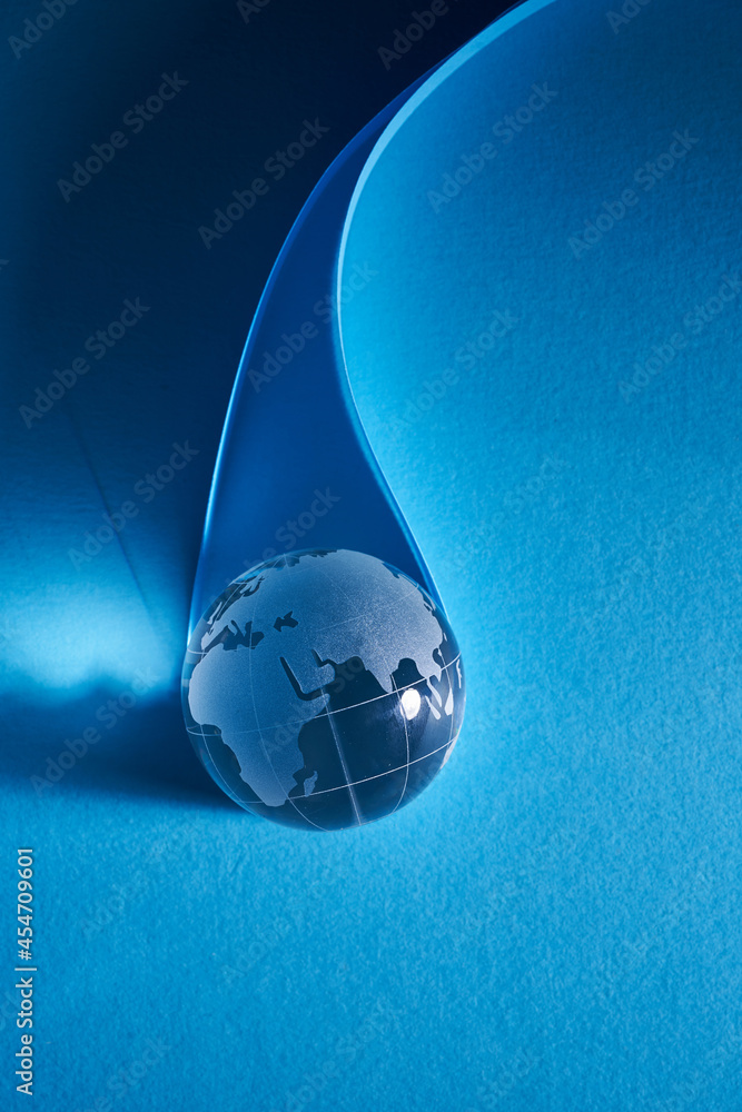 Ecology and Pollution Concept : Blue planet earth globe in water drop ...