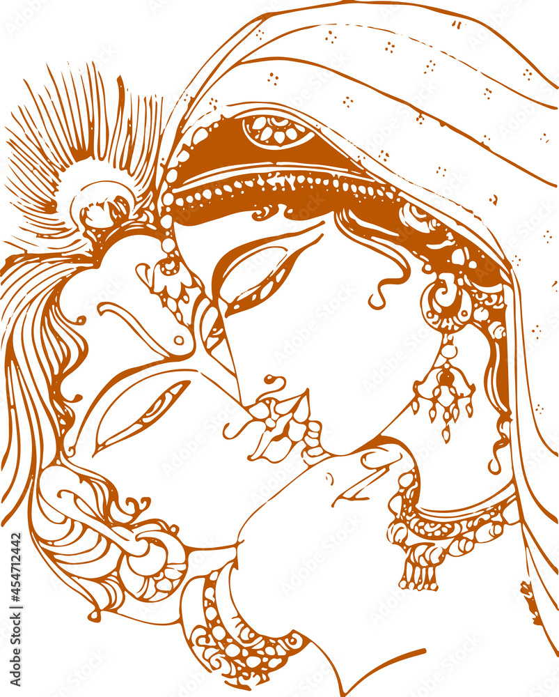 Sketch of different types of Lord Krishna, Vishnu Avatar outline ...